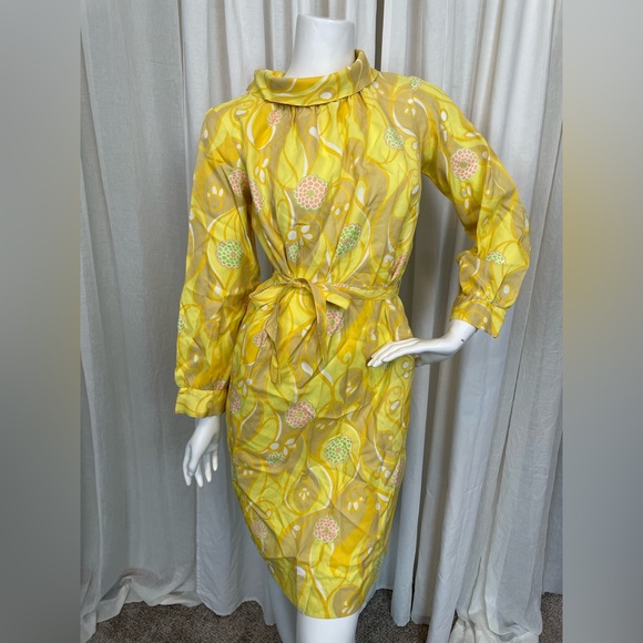 Vintage | Dresses | Vintage 96s Psychedelic Mod Yellow Sundress Womens ...